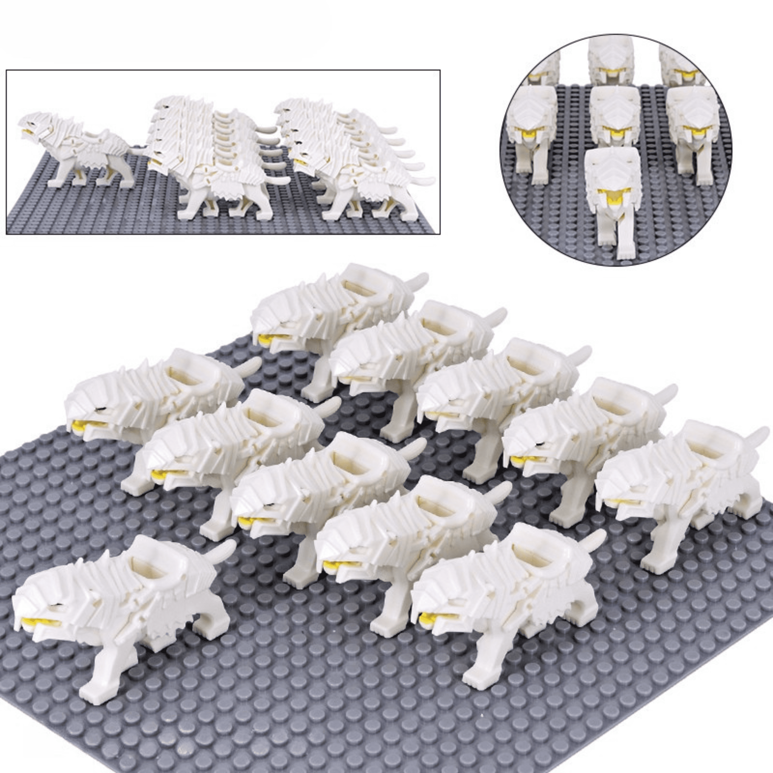 Lord of the Rings Armored Wargs (White) Minifigure Set – Mocerra